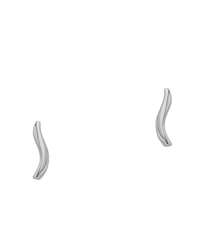Skagen Women's Essential Waves Stainless Steel Stud Earrings - Macy's
