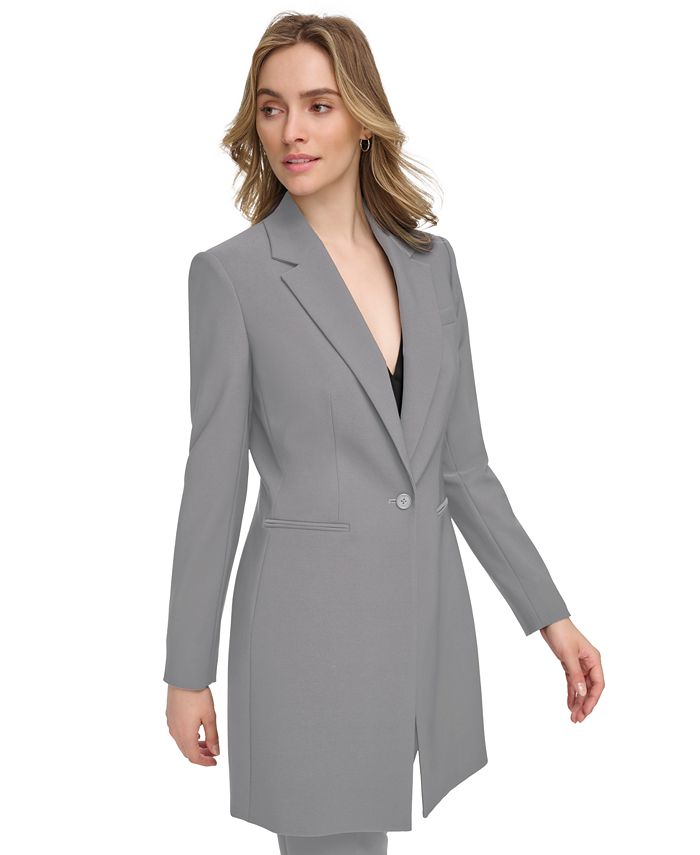 Calvin Klein Women's Single-Button Longline Blazer - Macy's