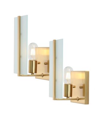 Mila Modern Coastal Iron/Glass LED Sconce (Set of 2) - Macy's