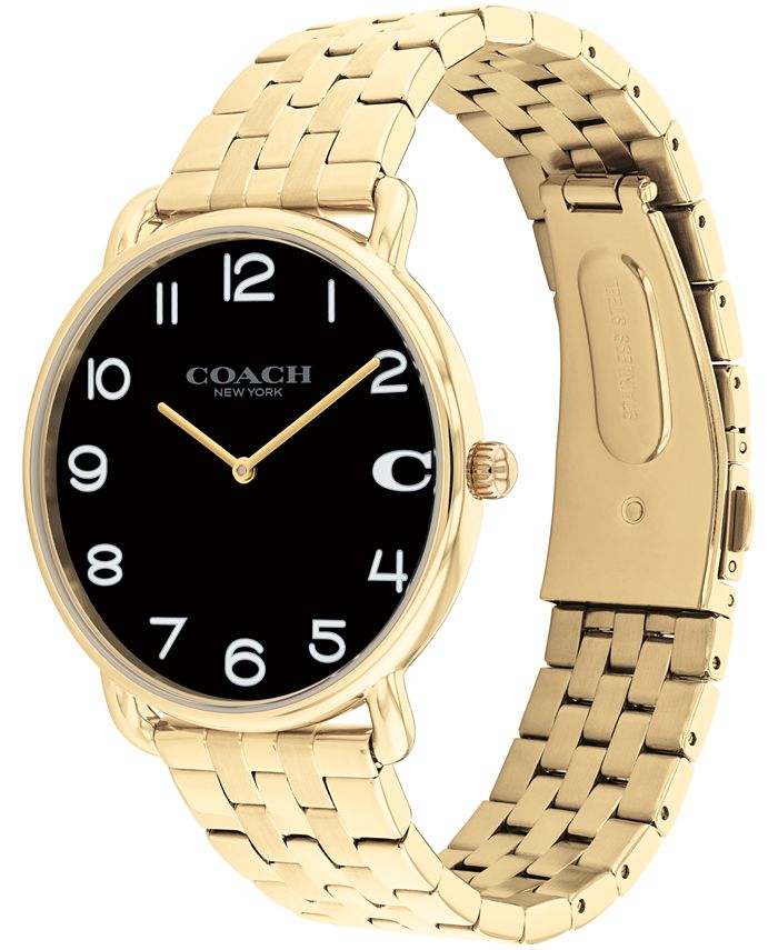 COACH Men's Elliot Gold-Tone Stainless Steel Bracelet Watch 40mm - Macy's