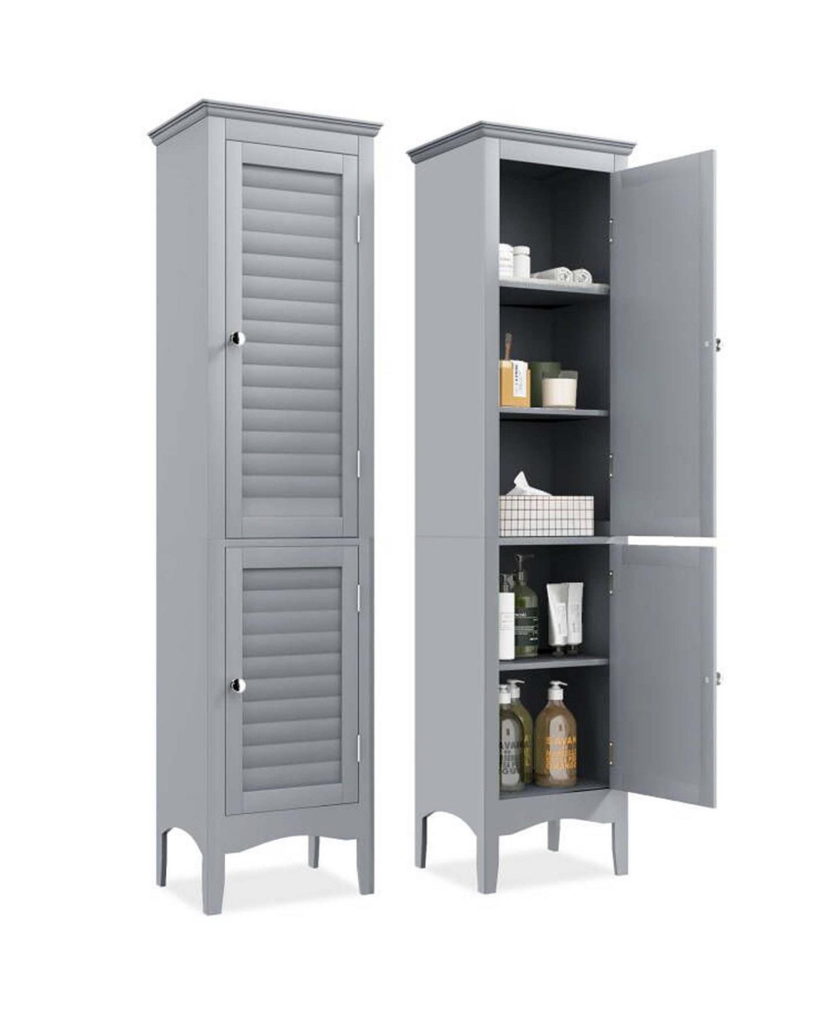 Click here for Tall Bathroom Floor Cabinet Narrow Linen Tower wit... prices