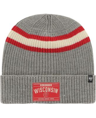 Men's '47 Brand Charcoal Wisconsin Badgers Penobscot Cuffed Knit Hat ...