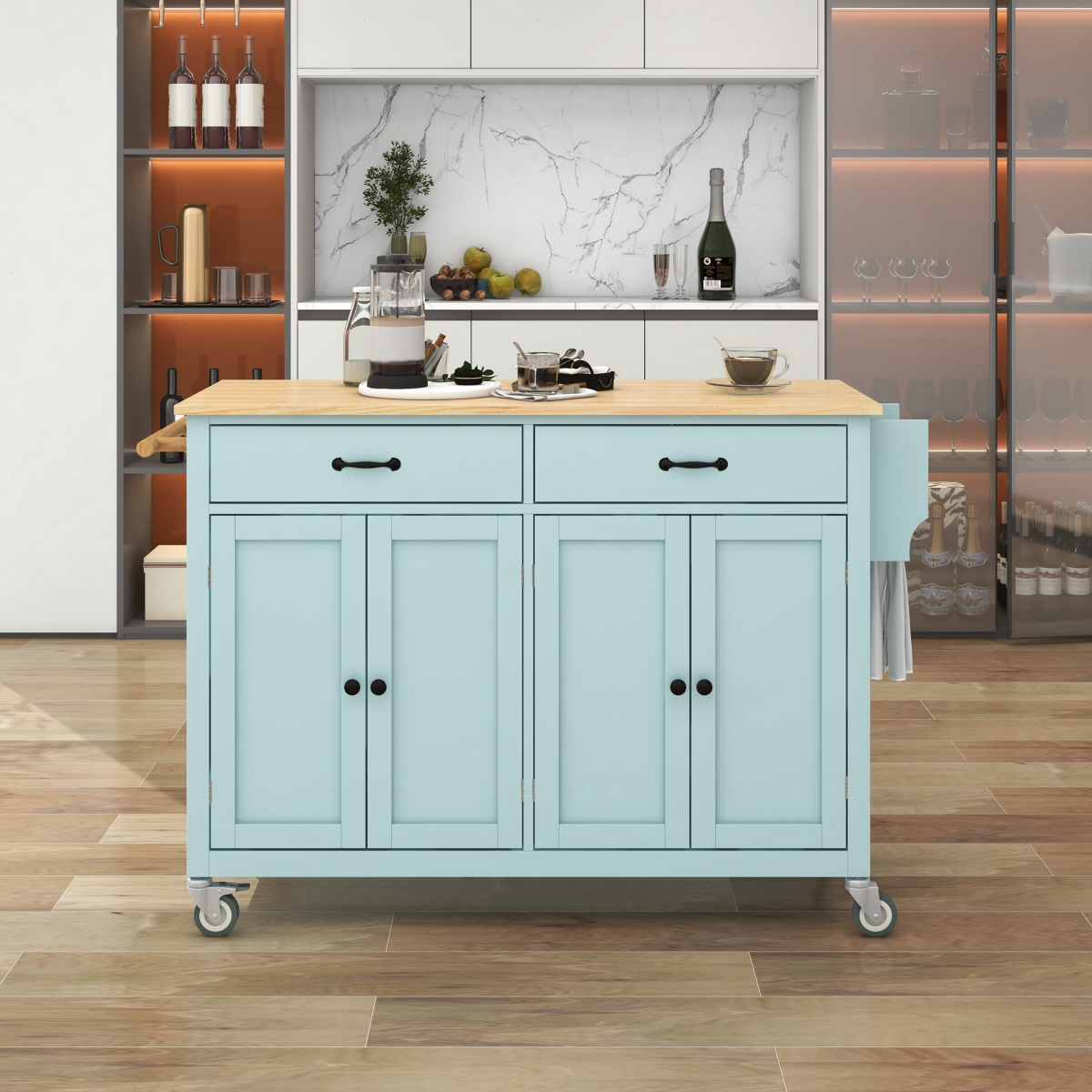 Click here for Streamdale Kitchen Island Cart with Cabinet and Dr... prices