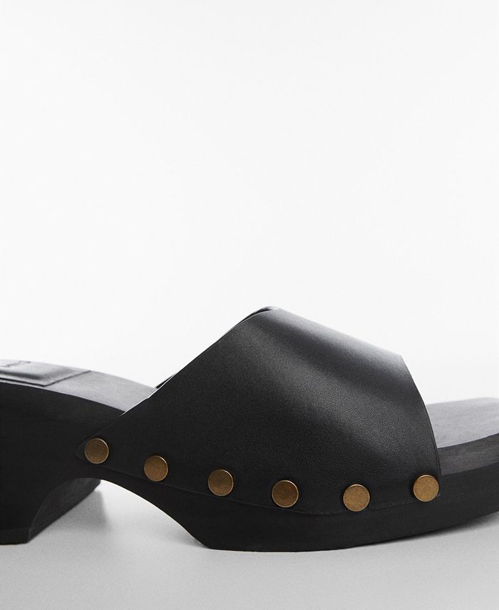 MANGO Women's Studded Leather Clogs - Macy's