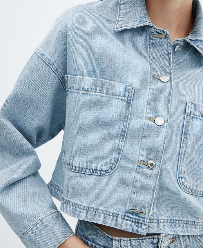MANGO Women's Pocket Denim Overshirt - Macy's