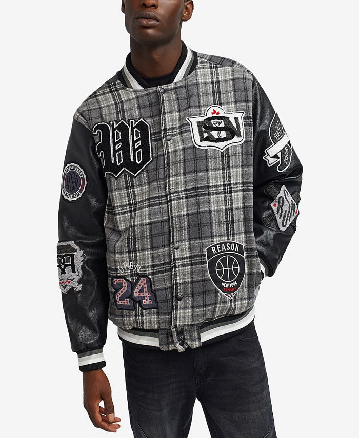 Reason Men's Tartan Varsity Jacket - Macy's