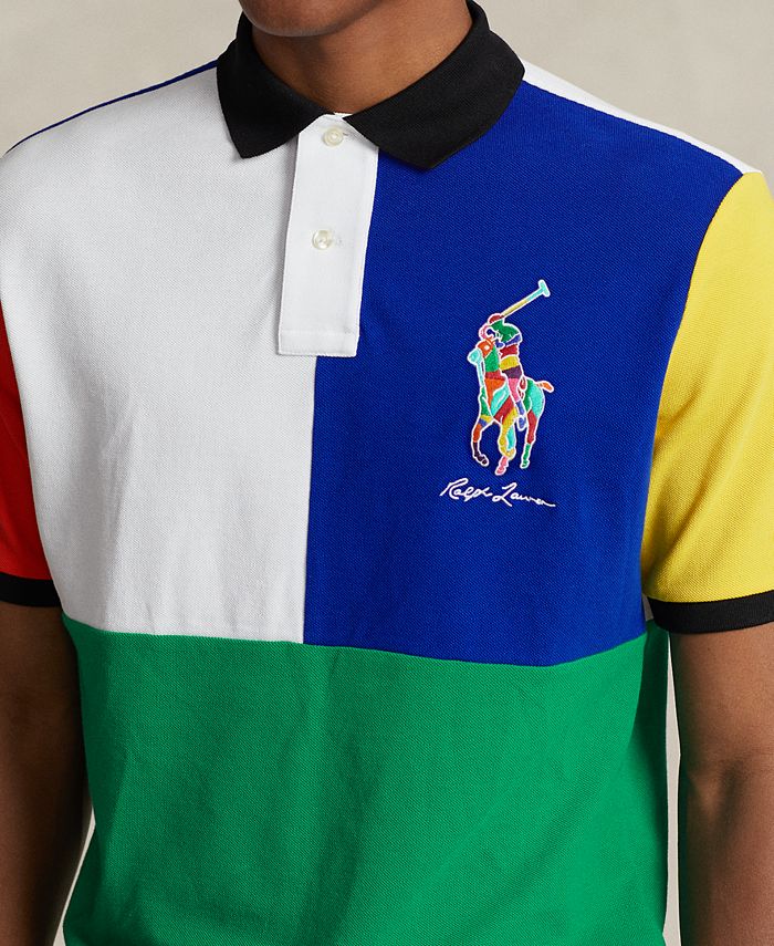 Polo Ralph Lauren Men's Custom Slim Fit Big Pony Mesh Polo Shirt - Macy's