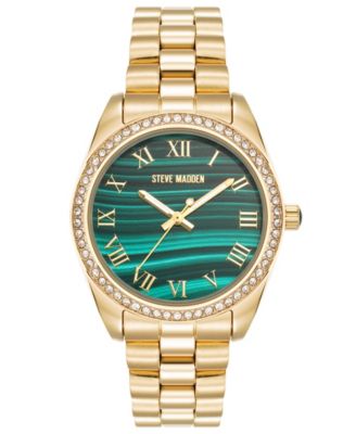 Steve Madden Women's Quartz Gold-Tone Alloy Watch, 32mm - Macy's