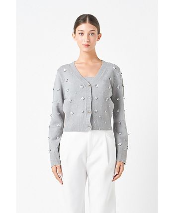 endless rose Women's Sequins Floral Embroidery Cardigan - Macy's