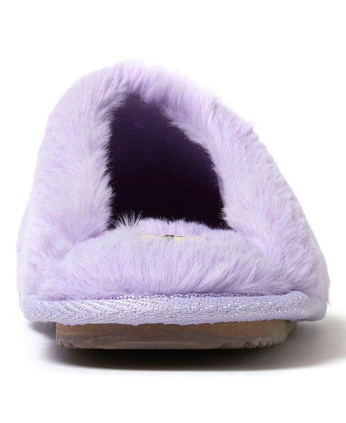 Dearfoams Women's Bailey Holiday Faux Fur Scuff Slippers - Macy's