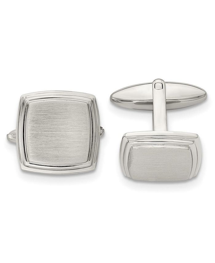 Chisel Stainless Steel Brushed and Polished Square Cufflinks - Macy's