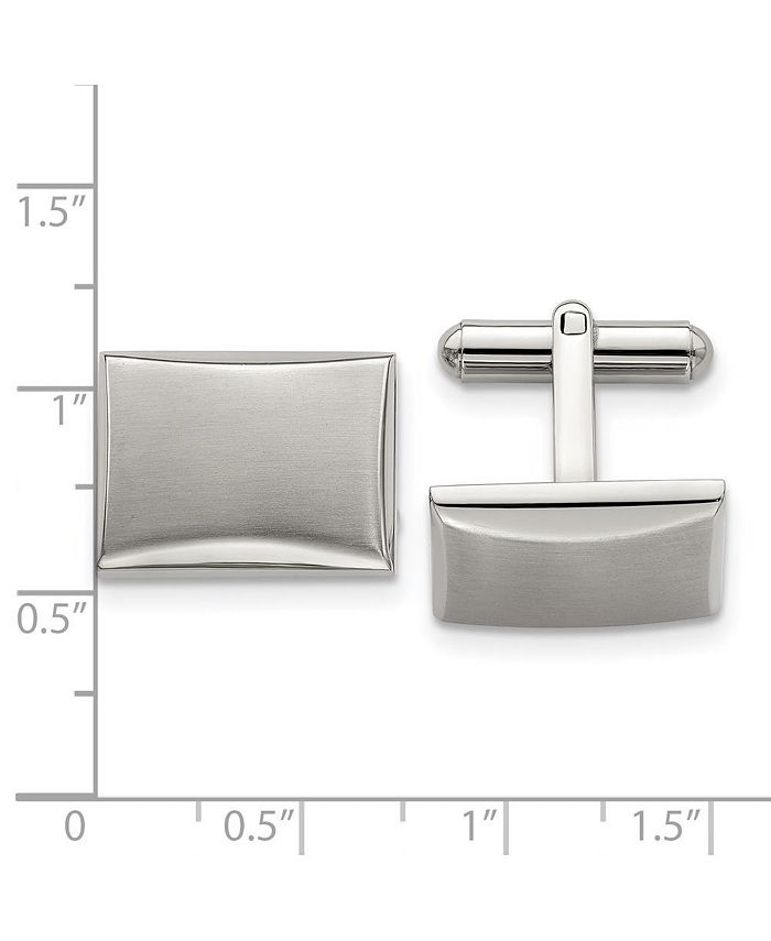 Chisel Stainless Steel Brushed and Polished Rectangle Cufflinks - Macy's