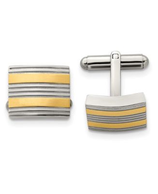 Chisel Stainless Steel Polished Yellow IP-plated Cufflinks - Macy's