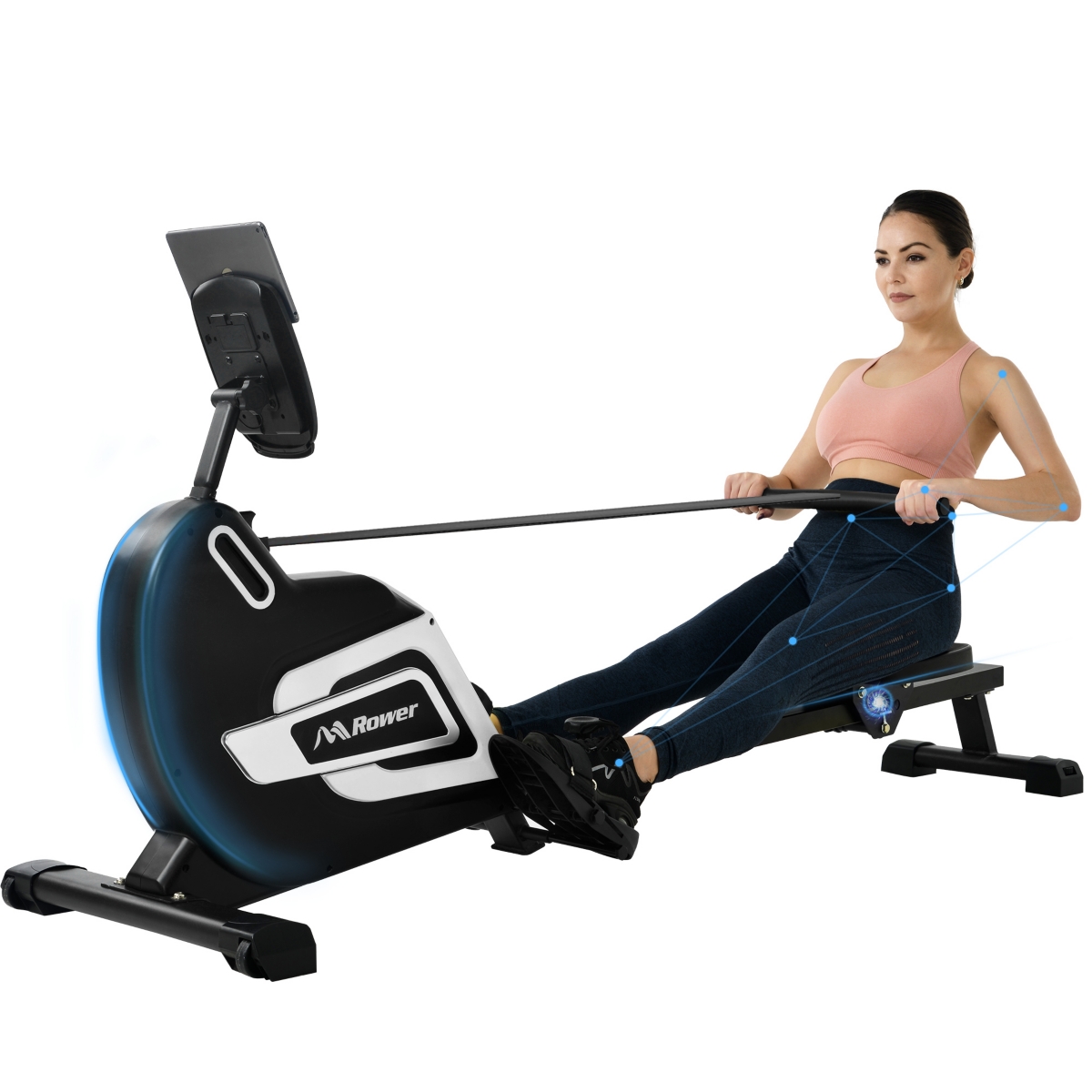 Simplie Fun Magnetic Rowing Machine Folding Rower with 14 Level ...