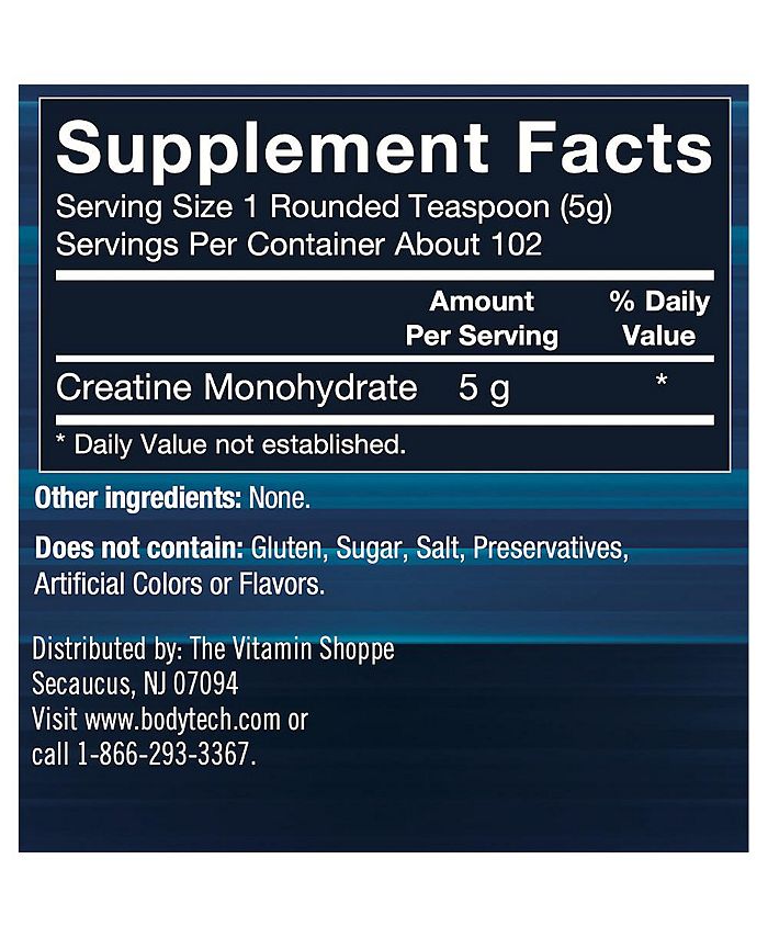 BodyTech 100% Pure Creatine Monohydrate Powder - Unflavored (18 oz ...