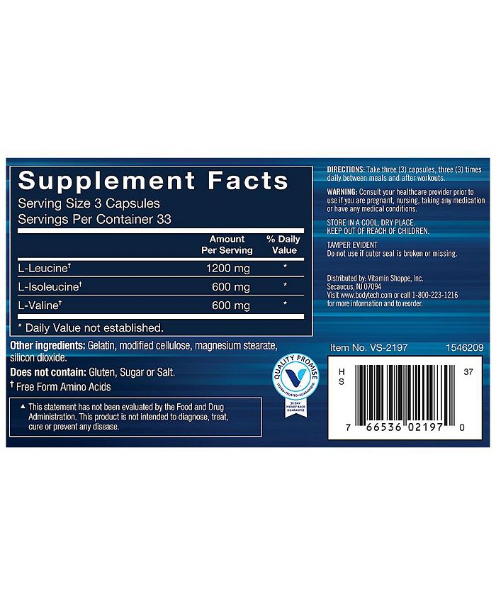 BodyTech BCAA 2:1:1 Ratio (100 Capsules) - Macy's
