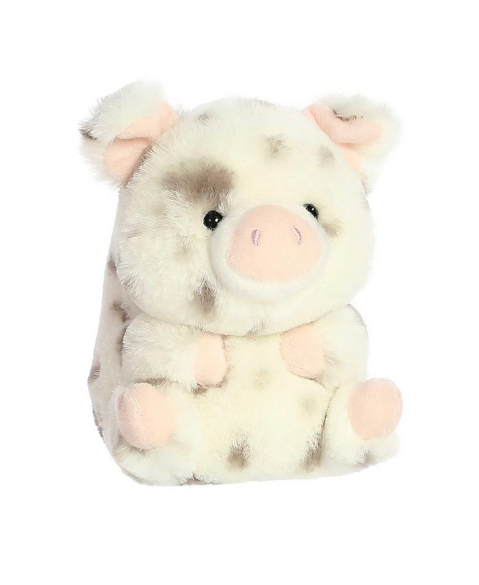 Aurora Mini Periwinkle Pig Rolly Pet Round Plush Toy White 6" - Macy's