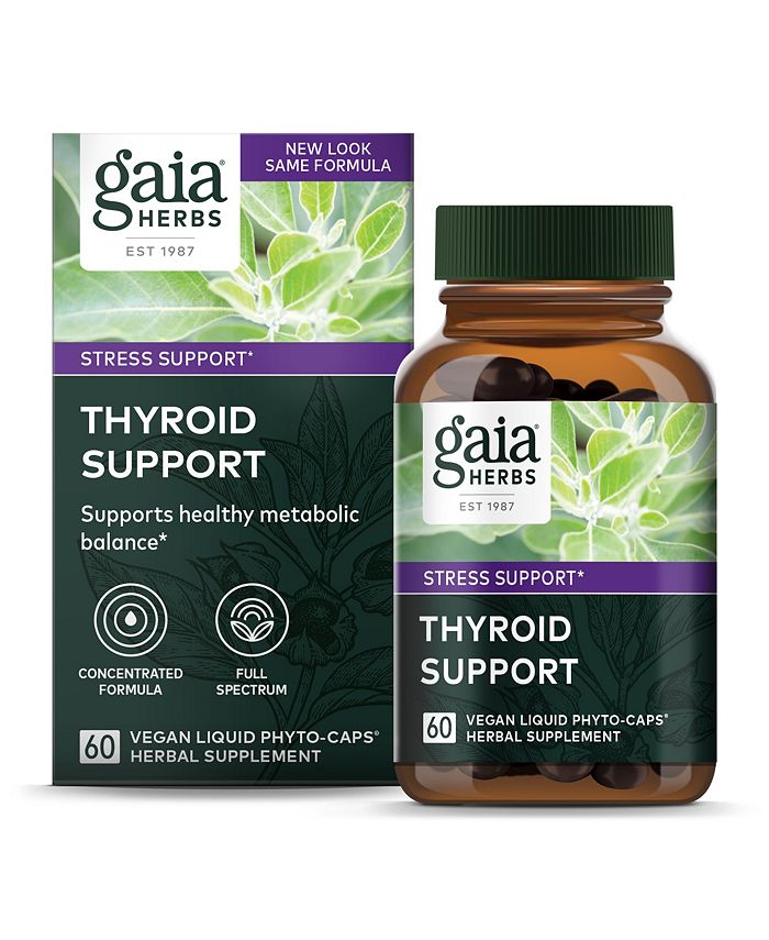 Gaia Herbs Thyroid Support - Made with Ashwagandha, Kelp, Brown Seaweed ...