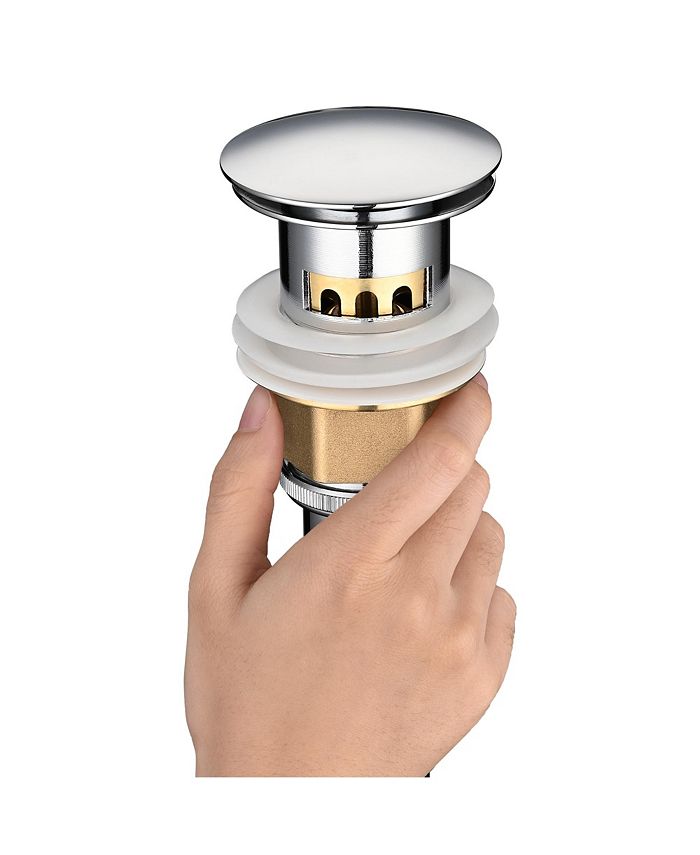 Aquaterior Bathroom Pop Up Drain with Overflow Lavatory Vessel Basin ...