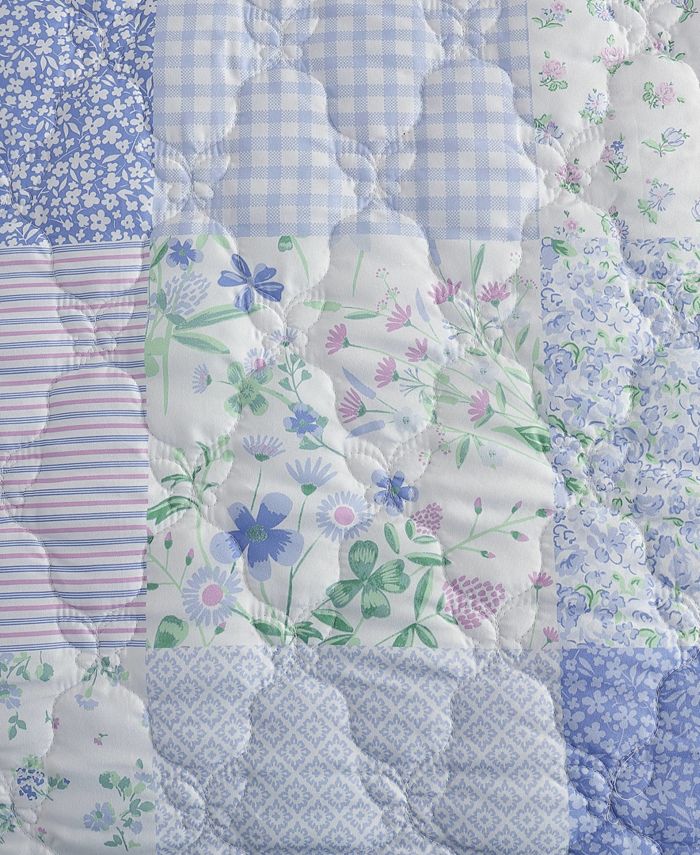 Laura Ashley Parker Patchwork Reversible 2 Piece Quilt Set, Twin - Macy's