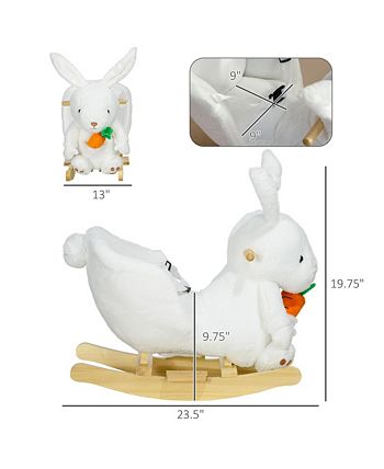 Qaba Baby Rocking Horse, Bunny Rabbit Themed Plush Animal Rocker - Macy's