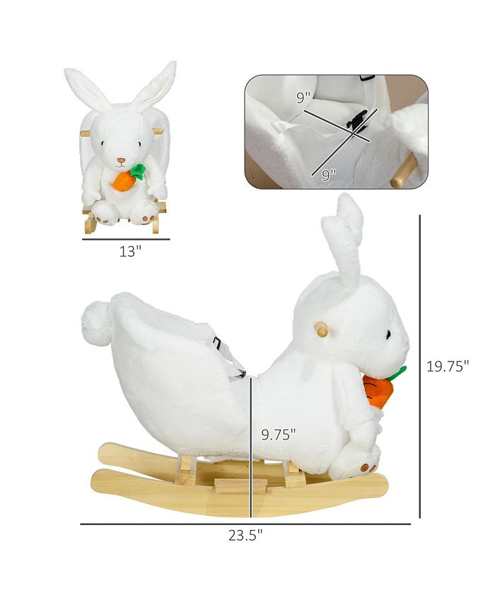 Qaba Baby Rocking Horse, Bunny Rabbit Themed Plush Animal Rocker - Macy's