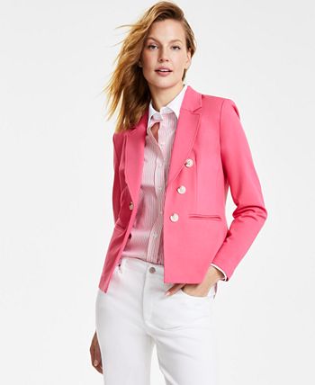 Jones New York Women's Modern Compression Faux Double-Breasted Blazer ...