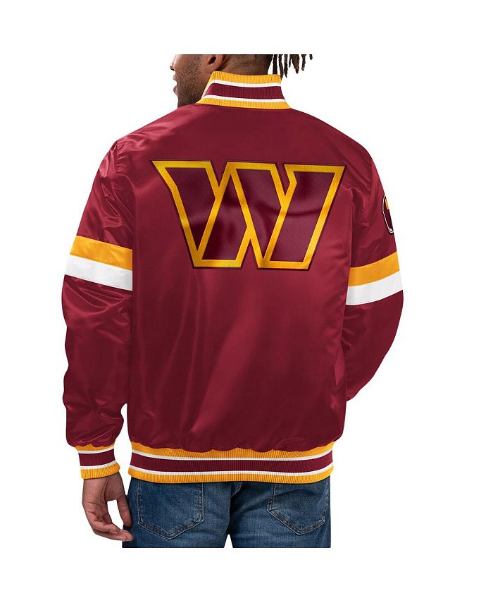 Starter Men's Burgundy Washington Commanders Home Game Satin Full-Snap Varsity Jacket - Macy's