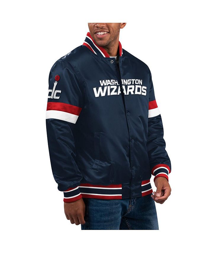 Starter Men's Navy Washington Wizards Home Game Satin Full-Snap Varsity ...