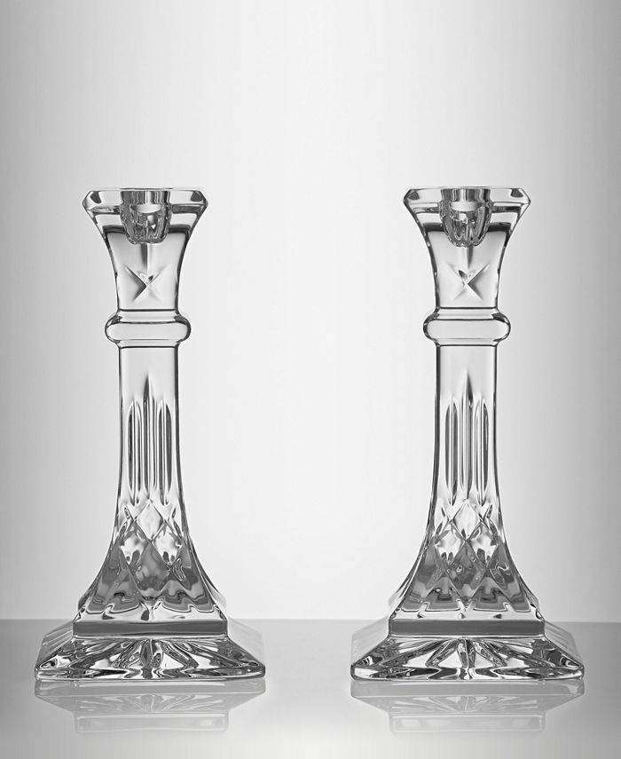 Waterford Lismore 8" Candlestick, Set of 2 - Macy's