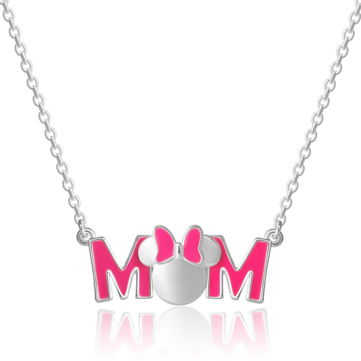 Click here for Disney Minnie Mouse Pink Enamel Bow Mom Pendant Ne... prices