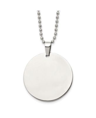 Chisel Brushed Reversible Round 2mm Dog Tag Ball Chain Necklace - Macy's