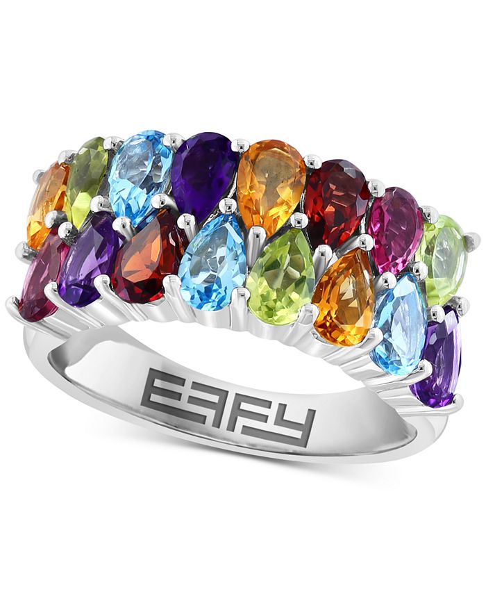 EFFY Collection EFFY® Multi-Gemstone Pear-Shaped Double Row Statement ...