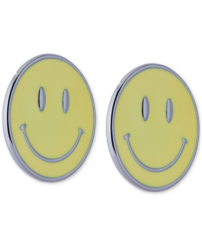 Lucky Brand Silver-Tone Yellow Happy Face Pin - Macy's
