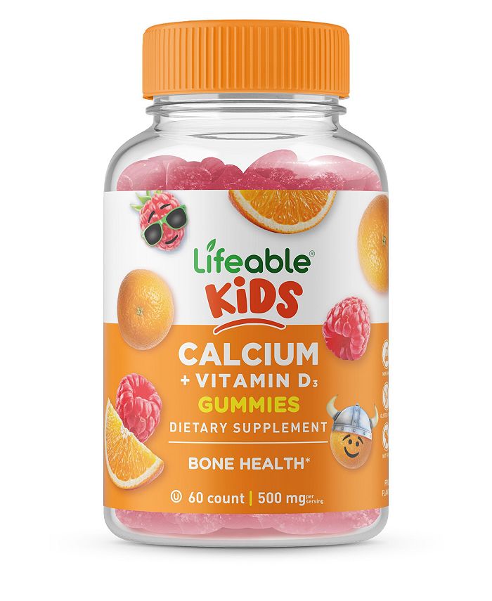Lifeable Life able Calcium 500 mg with Vitamin D3 1000 IU Gummies for ...