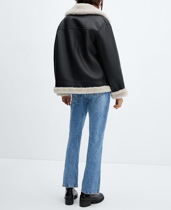 MANGO Women's Faux Shearling-Lined Jacket - Macy's