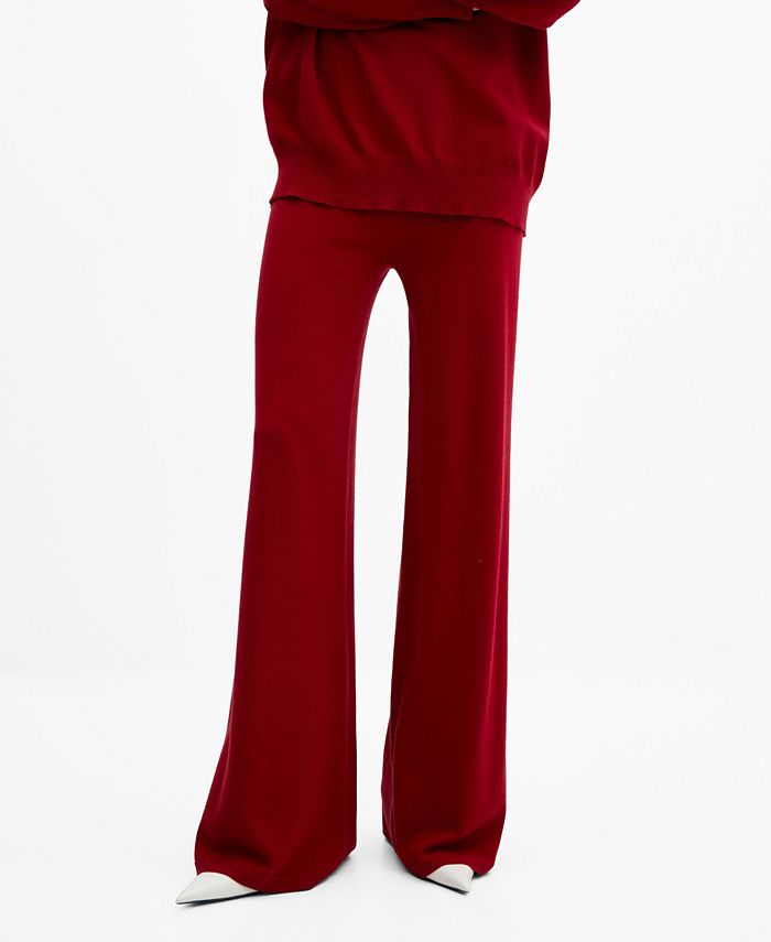 MANGO Women's Knitted Wide Leg Pants - Macy's