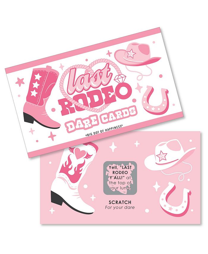 Big Dot of Happiness Last Rodeo - Pink Cowgirl Bachelorette Party Game ...