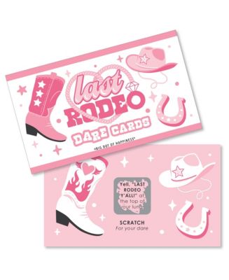 Last Rodeo - Pink Cowgirl Bachelorette Party Game Scratch Off Dare ...