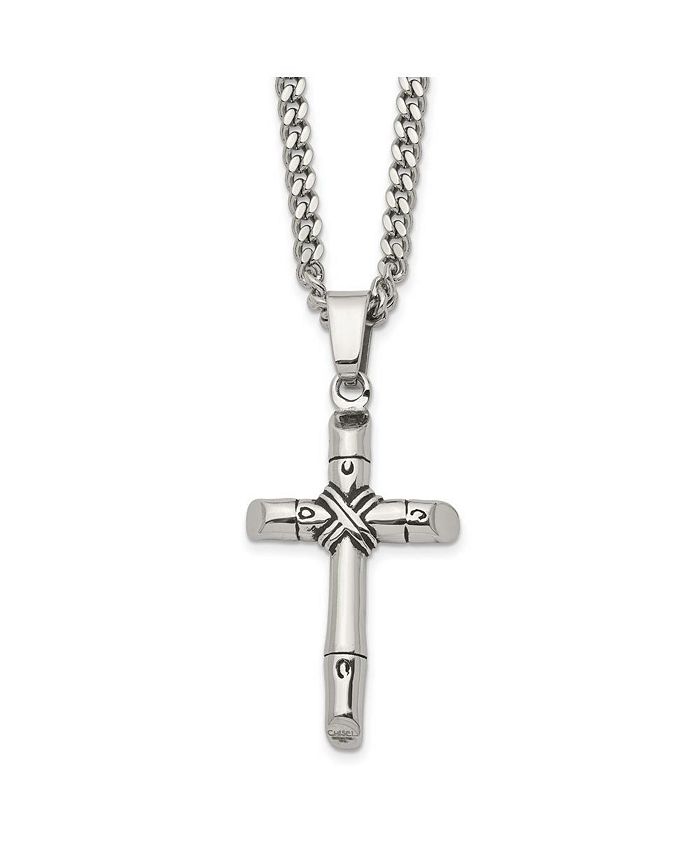 Chisel Antiqued Reversible Cross Pendant Curb Chain Necklace - Macy's