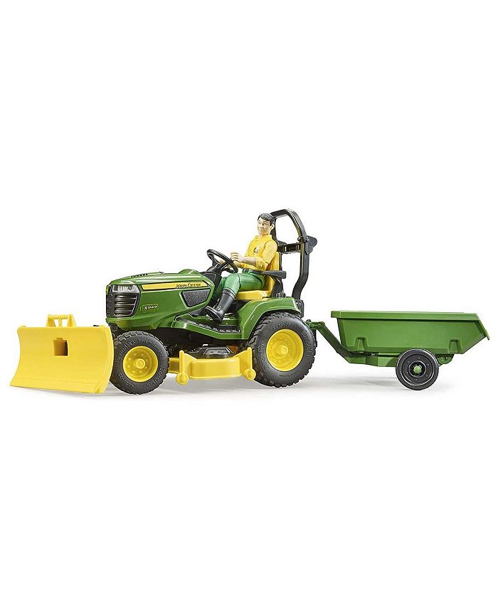 Bruder world John Deere Lawn Mower Tractor w Trailer and Gardener - Macy's