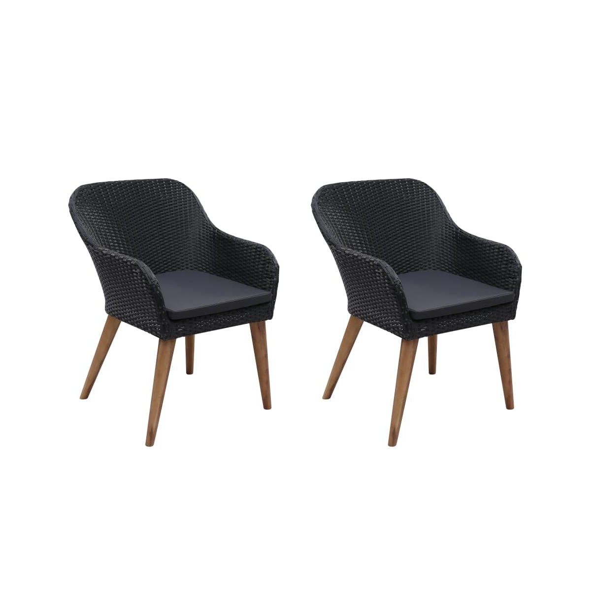 Click here for Patio Chairs with Cushions 2 pcs Poly Rattan Black... prices