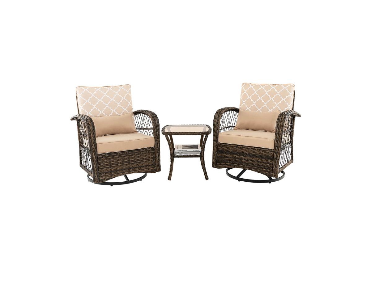 Click here for 3 Pieces Outdoor Wicker Conversation Set with Temp... prices