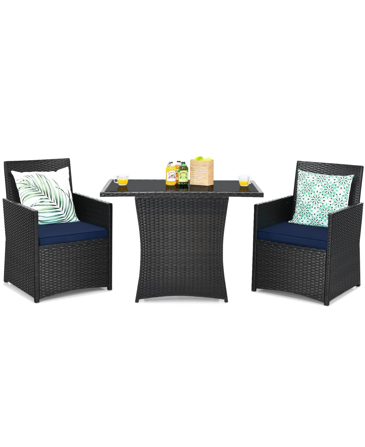 Click here for 3 Pieces Patio Rattan Furniture Set with Cushion a... prices