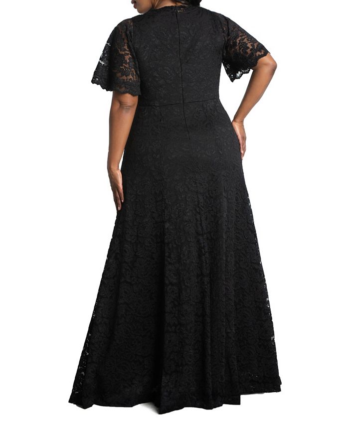 Kiyonna Womens Plus Size Symphony Lace Evening Gown Macys