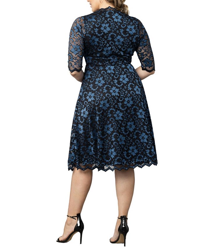 Kiyonna Womens Plus Size Mon Cherie Floral Lace Cocktail Dress Macys