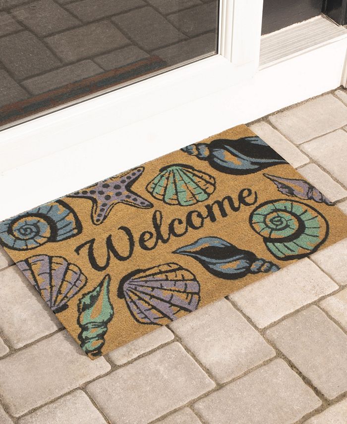 Storm Stopper Seashell All Weather Natural Coir 18" x 28" Doormat - Macy's