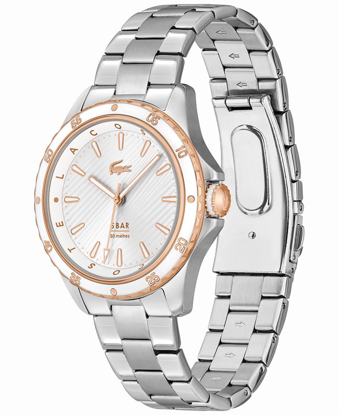 Lacoste Women's Santorini Quartz Silver-tone Stainless Steel Bracelet ...