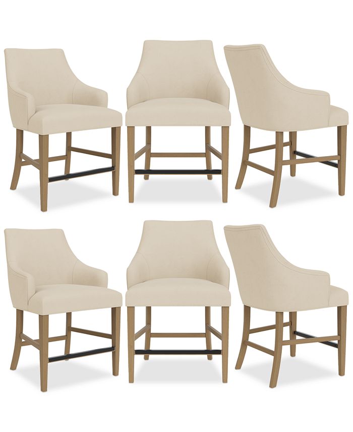 Furniture Nelin 6pc Counter Height Chair Set - Macy's
