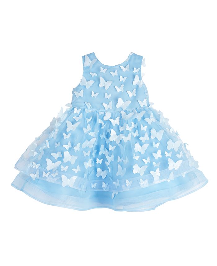 Rare Editions Baby Girls Sleeveless 3D Butterfly Social Dress - Macy's